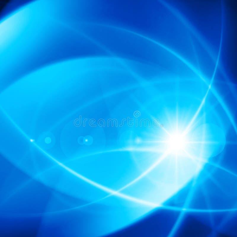 Illuminated Explosion Lens Flare Abstract Curved Wave Blue Gradient ...