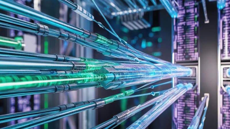 Illuminated Fiber Connections Create Holographic Data Stream in Cyber ...