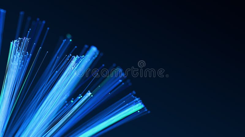 Illuminated Fiber Optic Cables. Glowing Internet Data Streams. Digital ...
