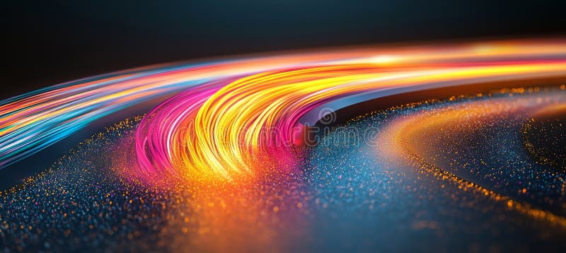 Illuminated Fiber Optic Connections an Abstract Background Representing ...