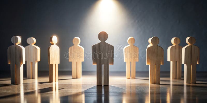 Illuminated Figurehead a Group of Wooden Human Figures Under Spotlight ...