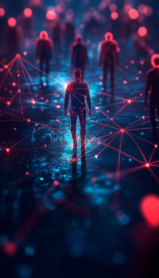 Illuminated Figures Representing Digital Community Building through ...