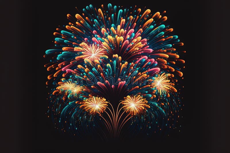 Illuminated fireworks stock illustration. Illustration of night - 272583991