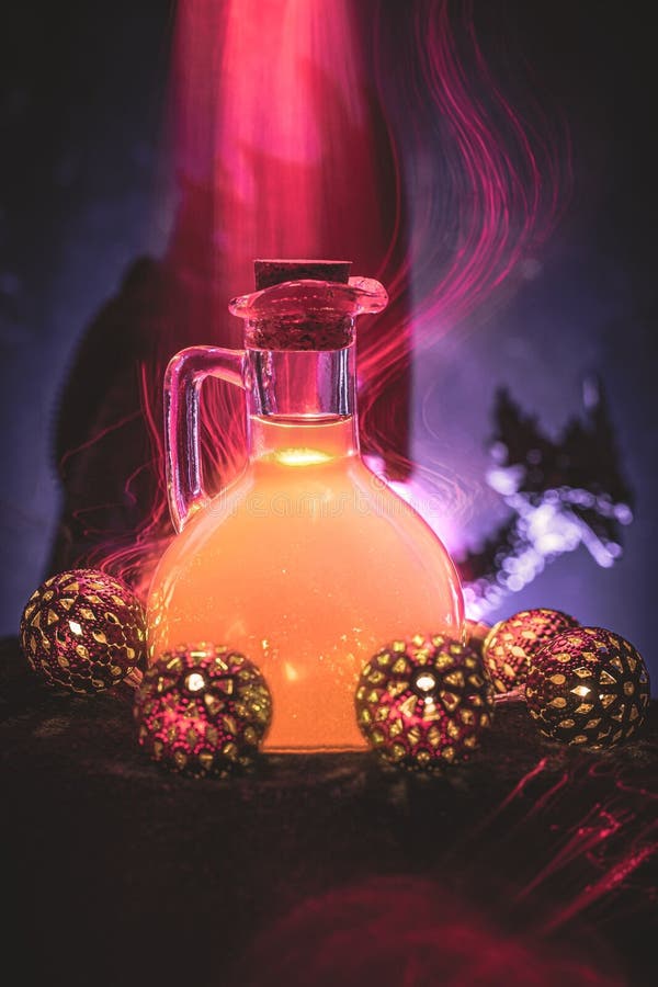 Magic Potion Glowing in the Dark Captured with Long-term Exposure Stock ...