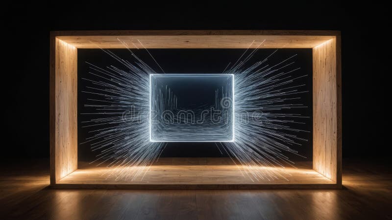 Illuminated Frame with Dynamic Light Beams, Creating a Futuristic and ...