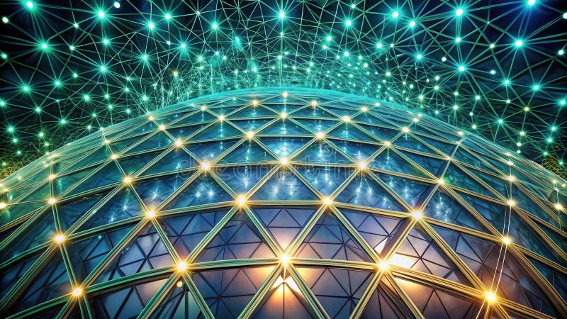 Illuminated Geodesic Sphere a Futuristic Architectural Marvel ...