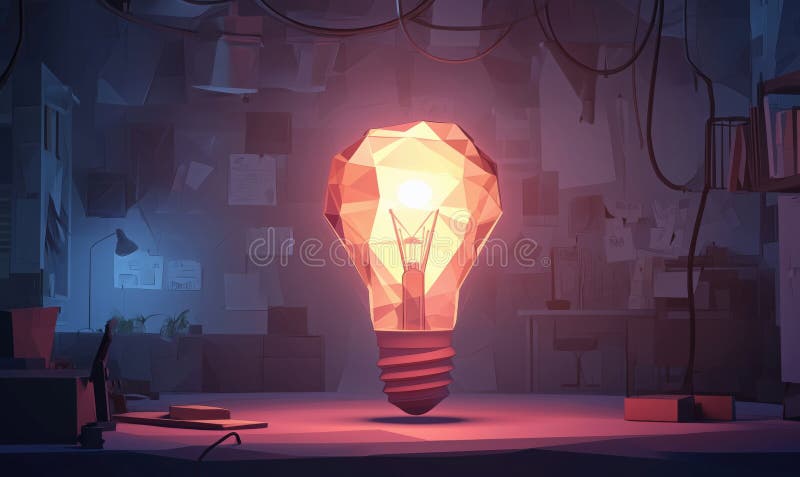 Illuminated Geometric Structure Dim Setting Stock Photos - Free ...