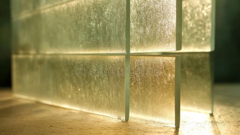 Illuminated Glass Blocks Form Abstract Design Stock Illustration ...