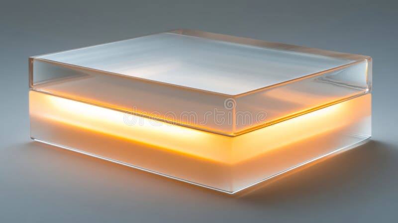 Illuminated Glass Box Modern Design Object Stock Illustration ...
