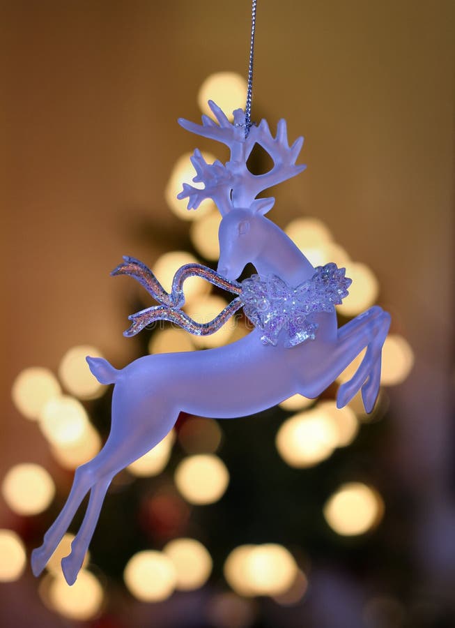Glass Reindeer Figurines in a Home Decorations Shop Stock Photo - Image ...