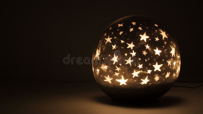 Illuminated Glass Sphere Night Light with Star Design Perfect for ...
