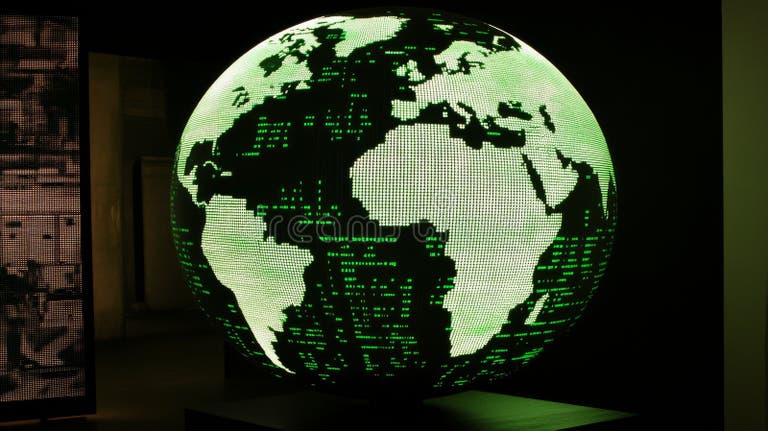 An Illuminated Globe with Modern Design is Used for Data Visualization ...