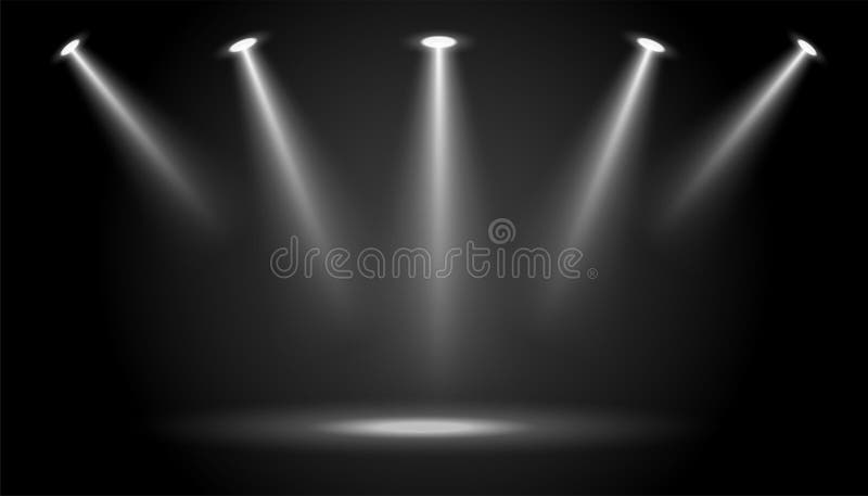 Illuminated Glowing Focus Light on Dark Background Stock Illustration ...