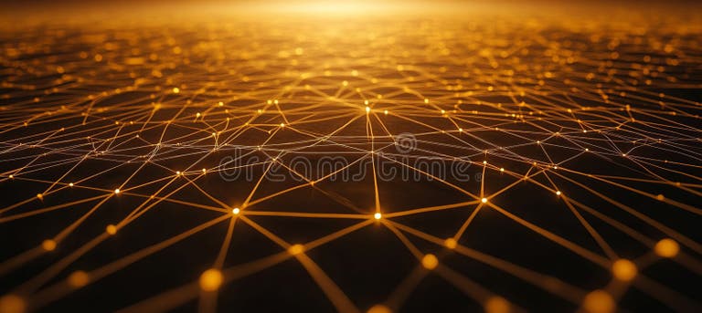 Illuminated Golden Network a Representation of Connectivity, Innovation ...