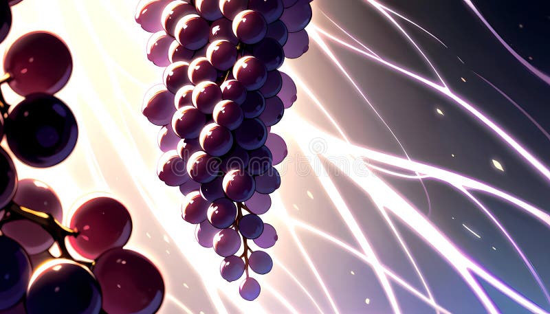 Illuminated Grapes in a Dreamlike Dance of Light and Shadow Stock ...