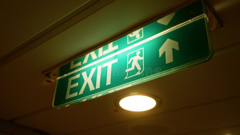 648 Illuminated Green Light Emergency Exit Sign Stock Photos - Free ...