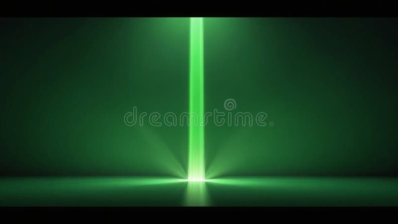 Illuminated Green Vertical Beam Creating a Striking Effect in a Dark ...