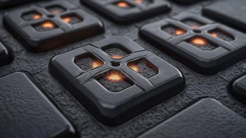 Illuminated Grid, Dark Surface, Technology, Abstract Background ...