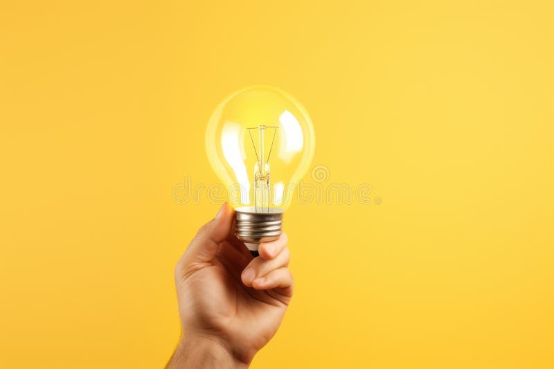 Illuminated Hands Catching Light Bulb. Generate Ai Stock Illustration ...