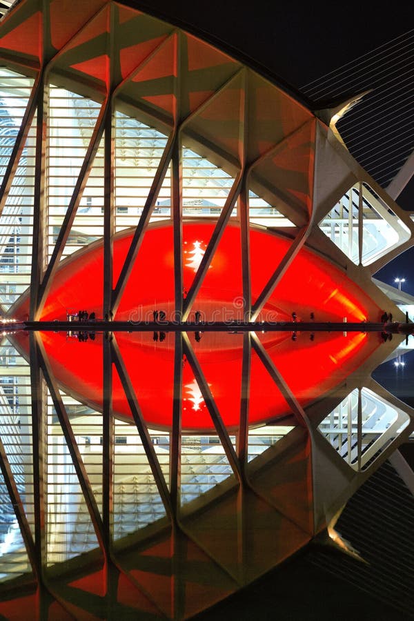 Illuminated Hemisferic Building in Valencia, Spain Editorial Image ...