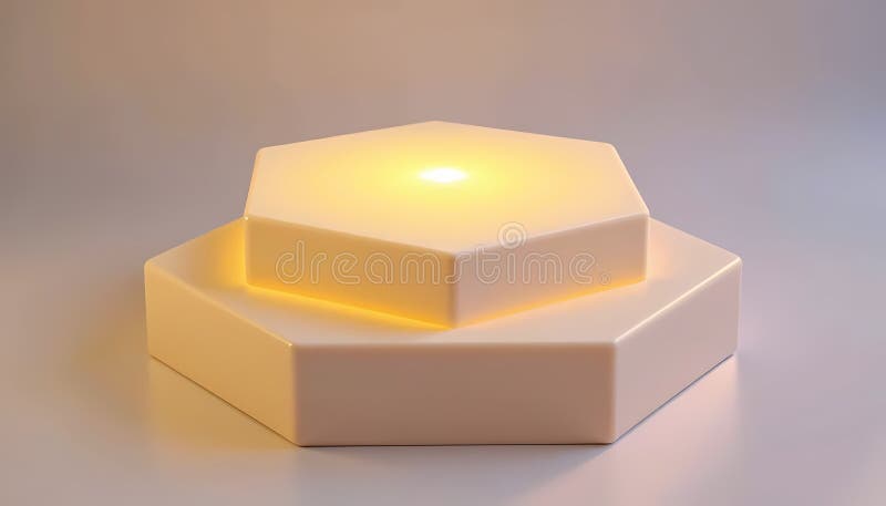 Illuminated Hexagonal Display Stock Illustration - Illustration of ...