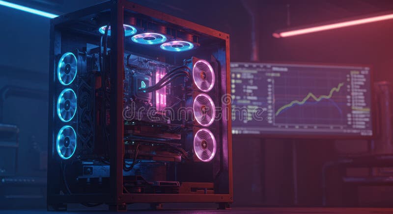 Illuminated High Performance Gaming Computer System Stock Photo - Image ...