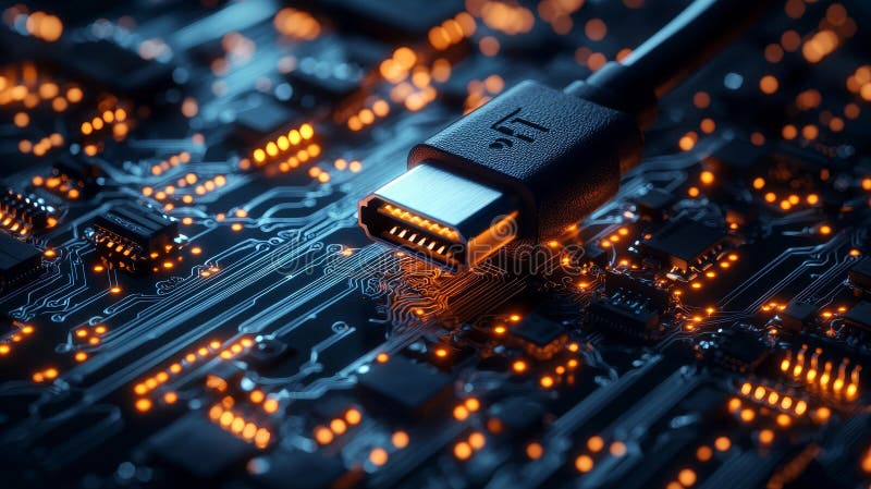 An Illuminated High-Speed USB Cable with a Blue Connector, Enhanced by ...