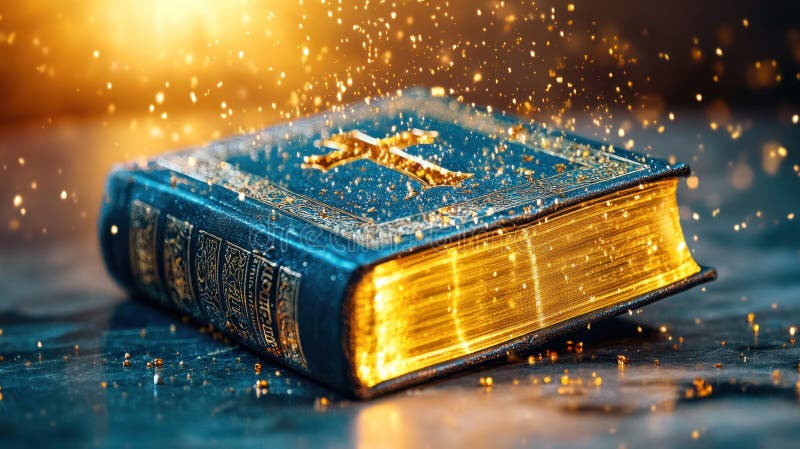 Illuminated Holy Bible Ancient Book Shining Message Stock Photos - Free ...