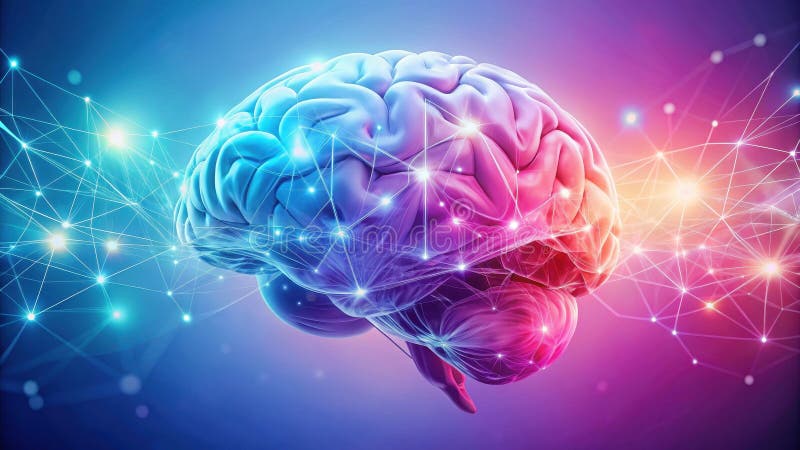 Illuminated Human Brain with Complex Neural Network Connections, a Vivid Representation of ...