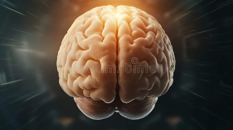 Illuminated Human Brain, a Symbol of Knowledge, Creativity, and the ...