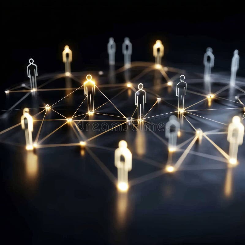 Illuminated Human Figures Network Connections Stock Photos - Free ...