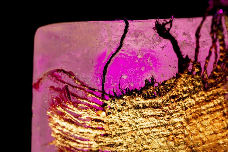 Illuminated Icy Abstract Background in Gold and Magenta Tones Stock ...