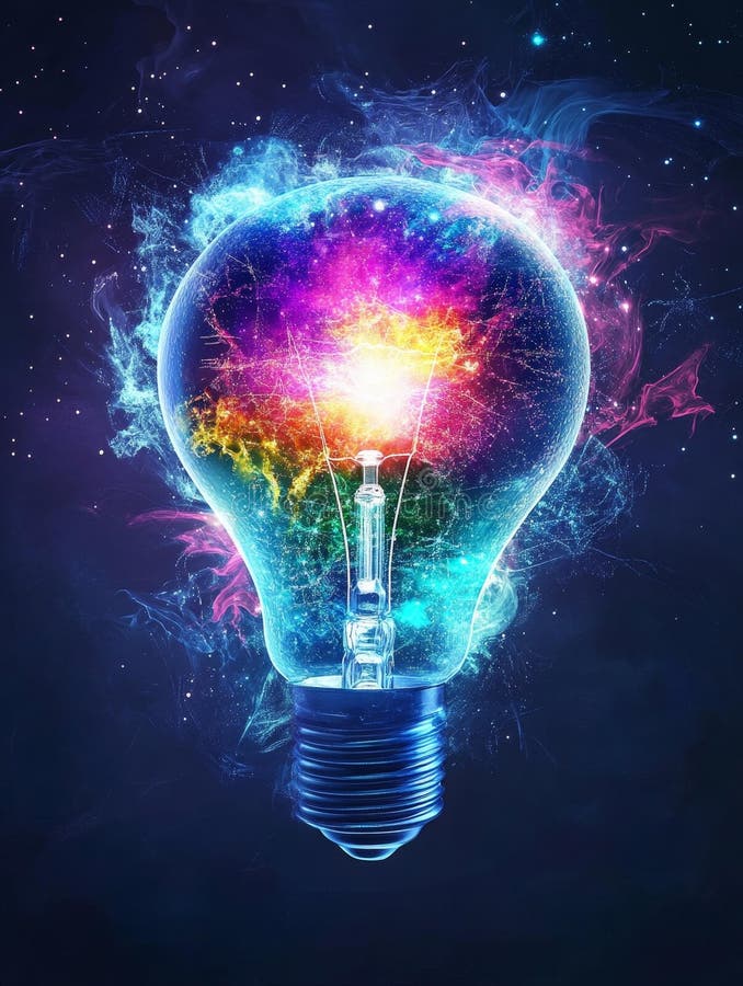 Illuminated Ideas a Cosmic Brainstorm Symbolizing Innovation Creativity ...