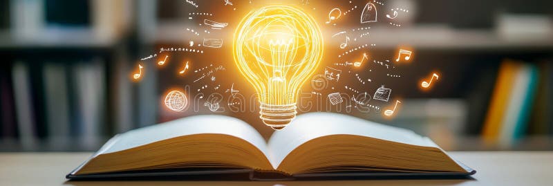 Illuminated Ideas an Open Book of Knowledge an Open Book Radiates ...