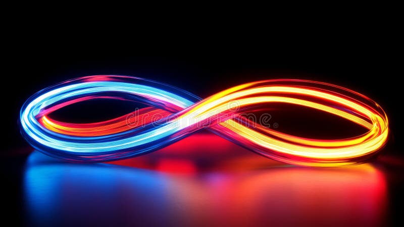 Illuminated Infinity Symbol Neon Light Art Design Stock Illustration ...