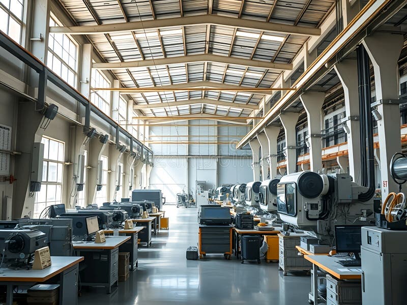 Illuminated Innovation: a Glimpse into the Workshop Stock Image - Image ...