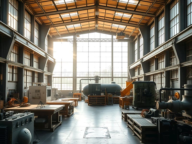 Illuminated Innovation: a Glimpse into the Workshop Stock Photo - Image ...