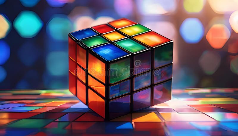 Illuminated Insights: the Cube of Infinite Possibilities Stock ...