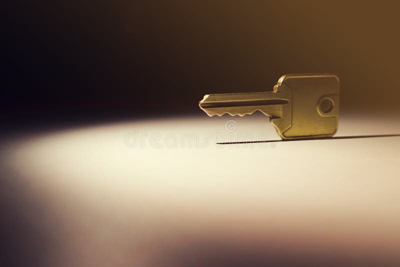 Illuminated Key on a Dark Table. Soft Focus Stock Image - Image of ...