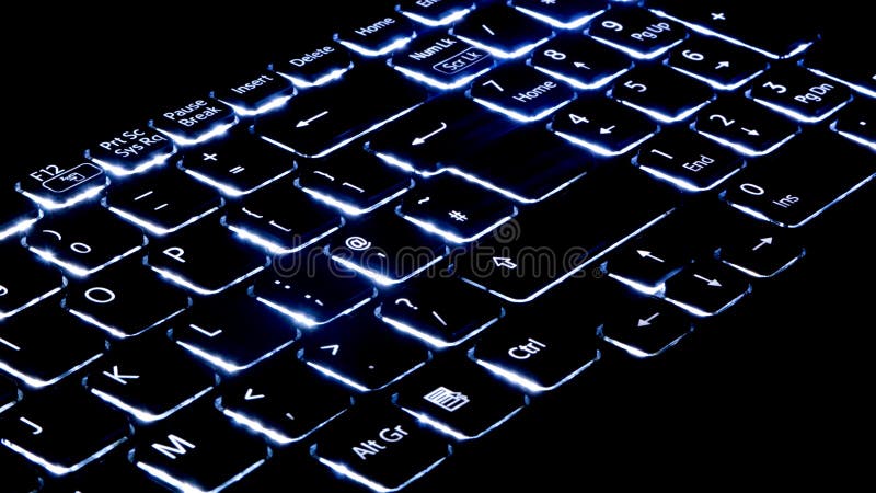Illuminated keyboard stock illustration. Illustration of closeup - 51087486