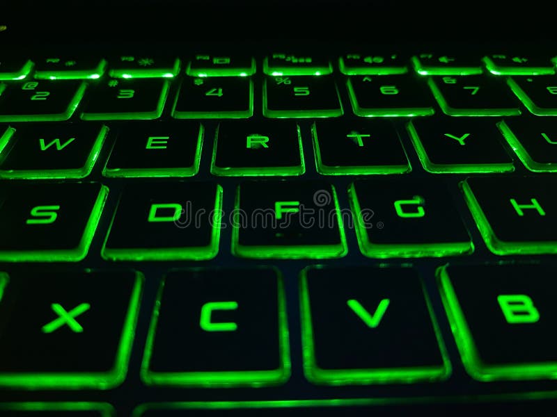 Illuminated Keyboard or Flashing Keyboard. Cool Keyboard with Its Green ...