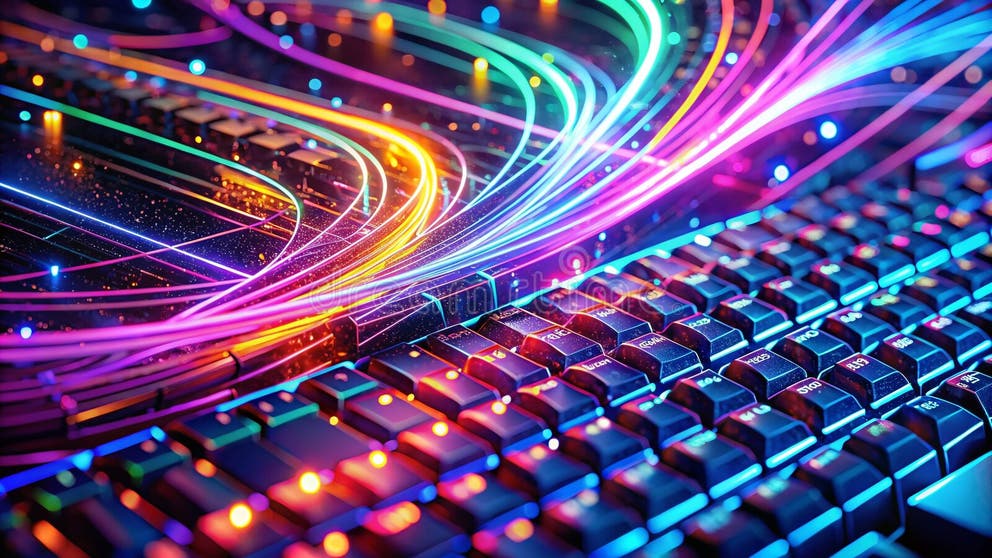 Illuminated Keyboard a Futuristic Exploration of Digital Art and ...