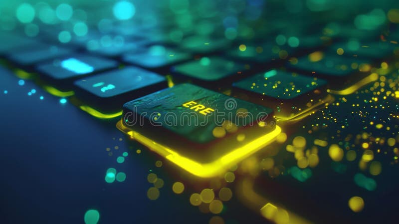 Illuminated Keyboard Glowing Effects Vibrant Technology Theme Stock ...