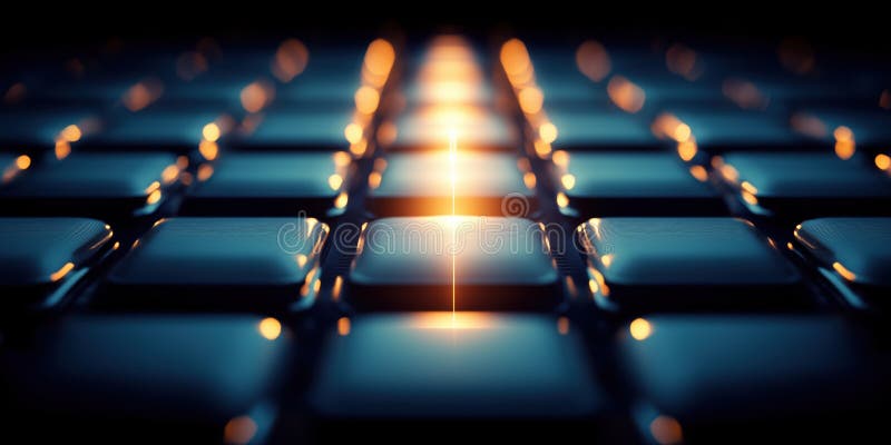 Illuminated Keyboard Keys Creating a Vibrant Pattern in a Digital ...
