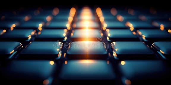 Illuminated Keyboard Keys Creating a Vibrant Pattern in a Digital ...