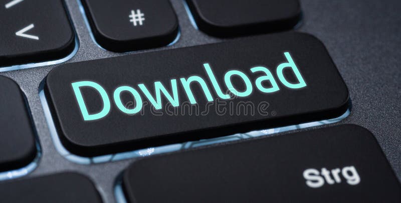 Illuminated Keyboard with a Labeled Key - Download Stock Photo - Image ...