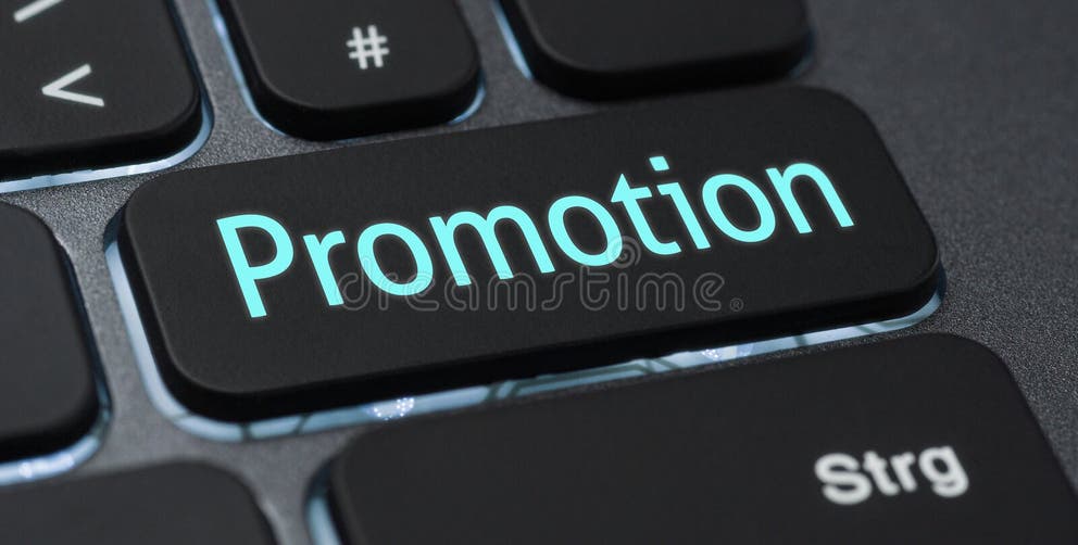 Illuminated Keyboard with a Labeled Key - Promotion Stock Photo - Image of information, success ...