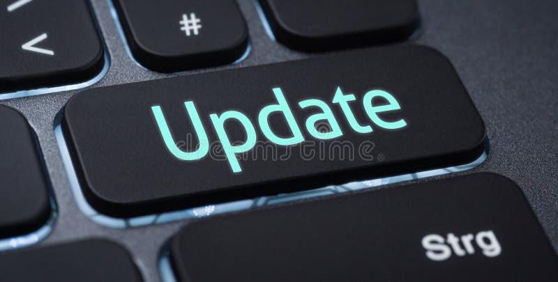 Illuminated Keyboard with a Labeled Key - Update Stock Photo - Image of ...