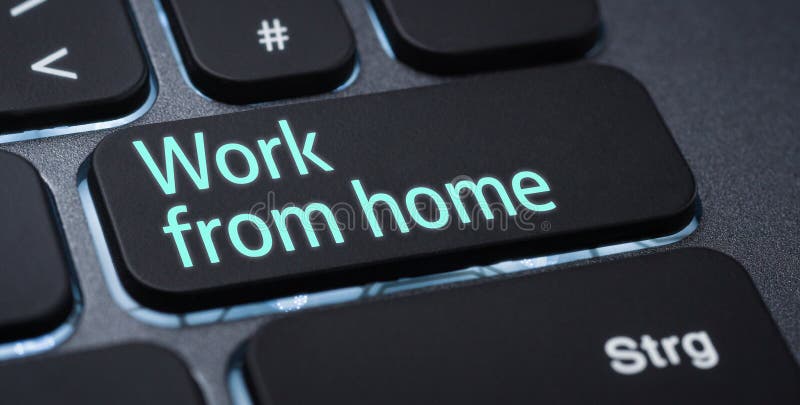 Illuminated Keyboard with a Labeled Key - Work from Home Stock Image ...