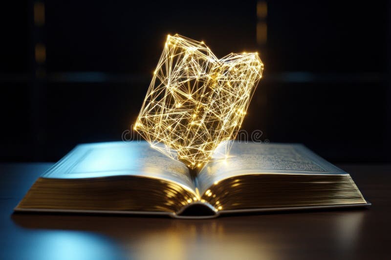 Illuminated Knowledge: a Golden Network of Wisdom Unveiled Stock Image ...